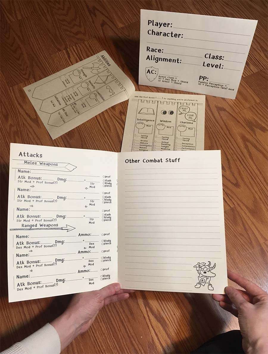 Large Text Character Sheets/Table Tent - Dungeon Masters Guild ...