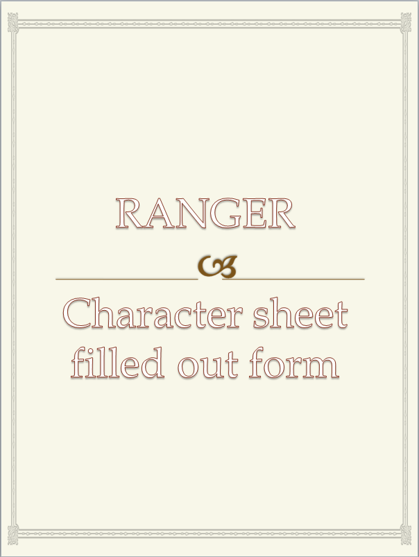 Ranger Character sheet filled out form - Dungeon Masters Guild ...