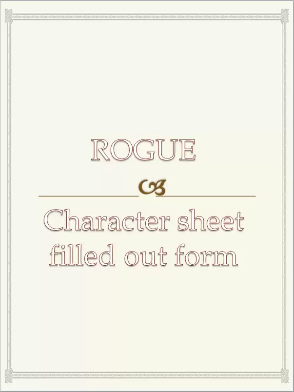 Rogue Character sheet filled out form - Dungeon Masters Guild ...