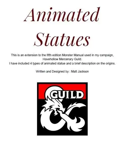 Monster Add on - Animated Statues - Dungeon Masters Guild | DriveThruRPG