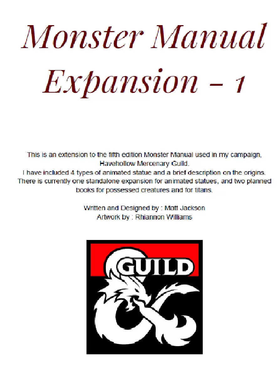 Monster Manual Expansion - one - Dungeon Masters Guild | DriveThruRPG