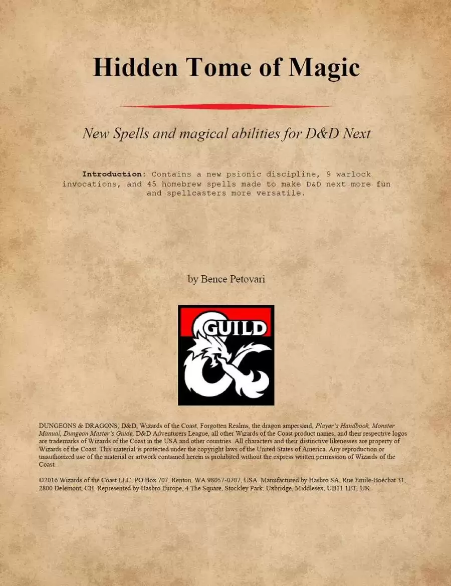 Hidden Tome of Magic - Dungeon Masters Guild | DriveThruRPG
