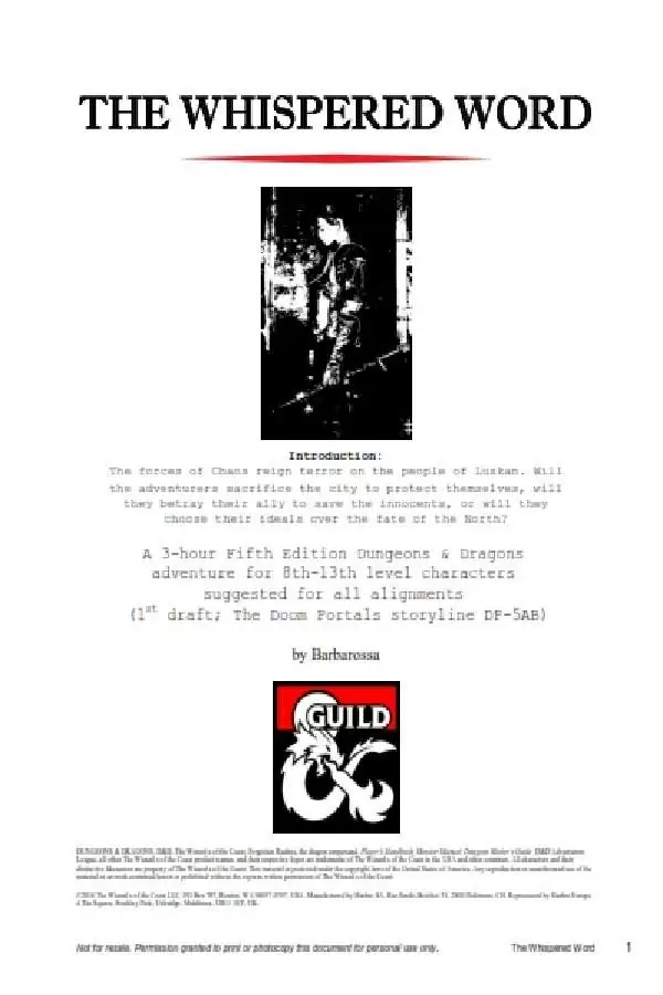 The Whispered Word - Dungeon Masters Guild | DriveThruRPG