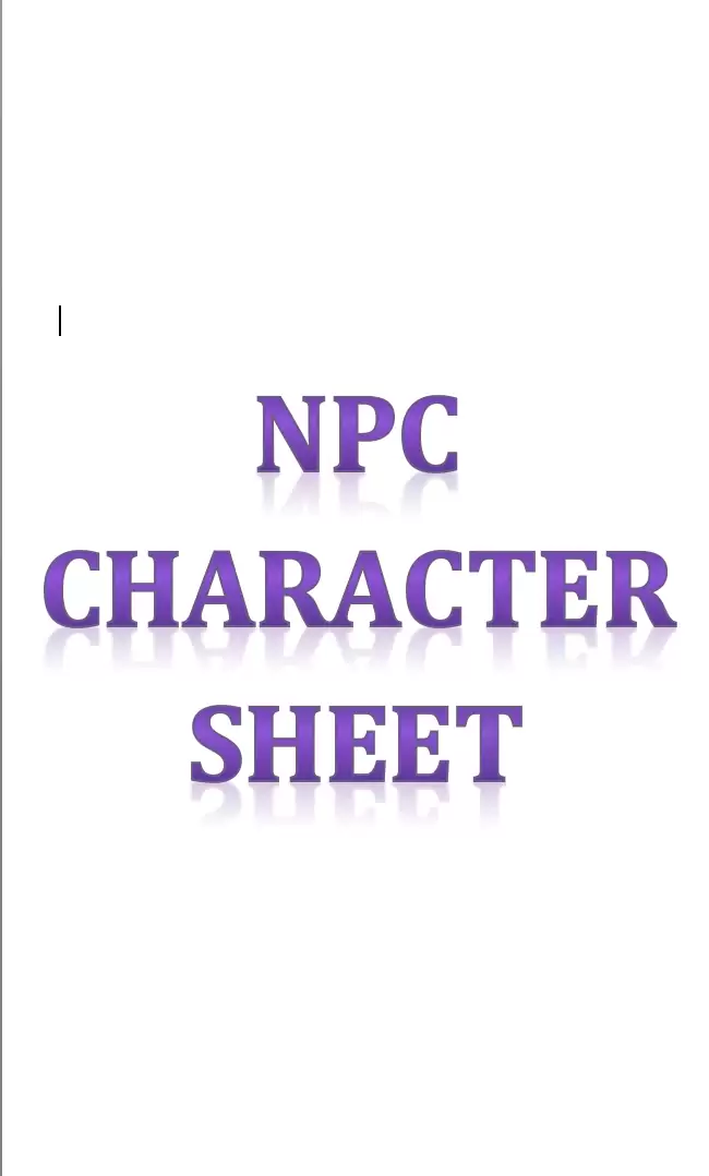 NPC Character Sheet - Dungeon Masters Guild | DriveThruRPG