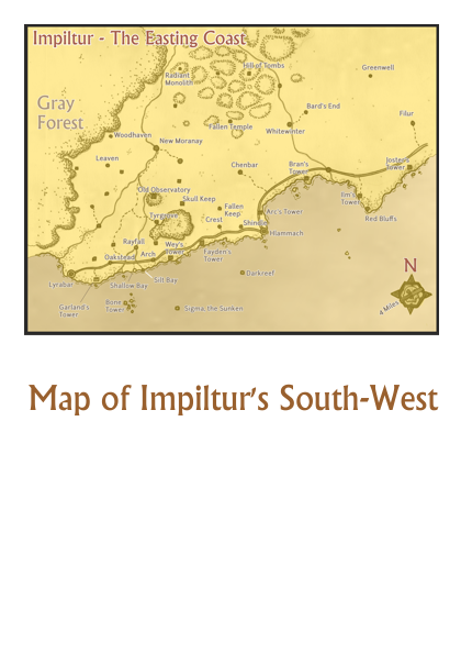 Map of South-West Impiltur - Dungeon Masters Guild | DriveThruRPG