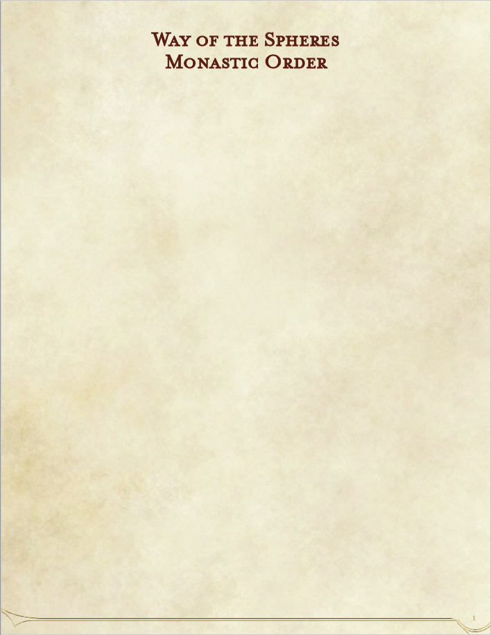 Way of the Spheres (Monastic Order) - Dungeon Masters Guild | DriveThruRPG