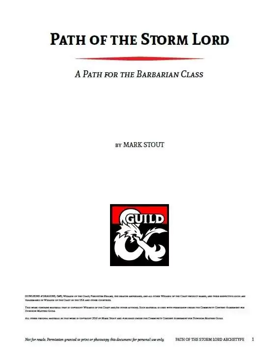 Path of the Storm Lord - Barbarian Path (5e) - Dungeon Masters Guild ...