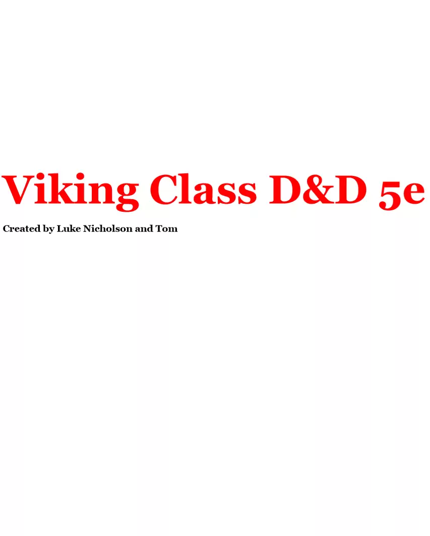 Viking Class - Dungeon Masters Guild | DriveThruRPG