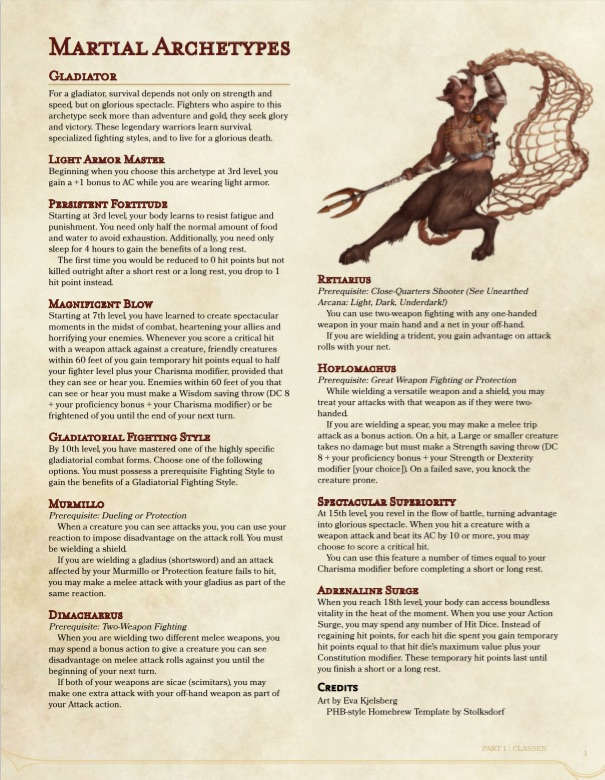 Fighter Archetype: Gladiator (5e) - Dungeon Masters Guild | DriveThruRPG