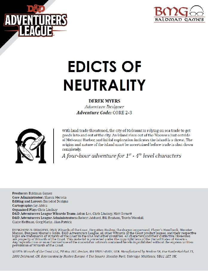CCC-BMG-06 CORE 2-3 Edicts of Neutrality - Dungeon Masters Guild ...