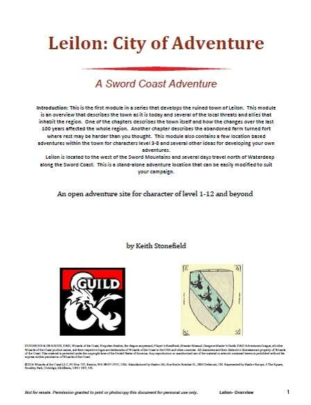 Leilon: City of Adventure - Dungeon Masters Guild | DriveThruRPG