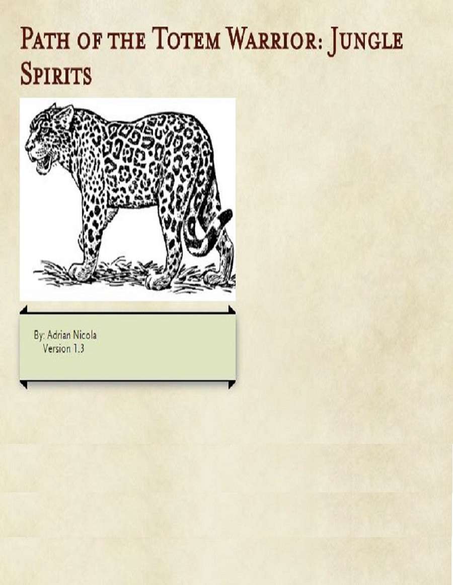 Path of the Totem Warrior: Jungle Spirits - Dungeon Masters Guild ...