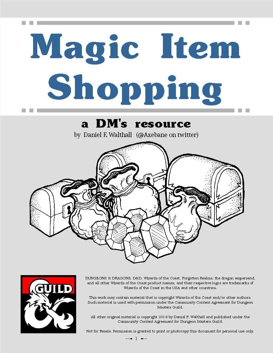 Magic Item Shopping - A DMs Resource - Dungeon Masters Guild | DriveThruRPG