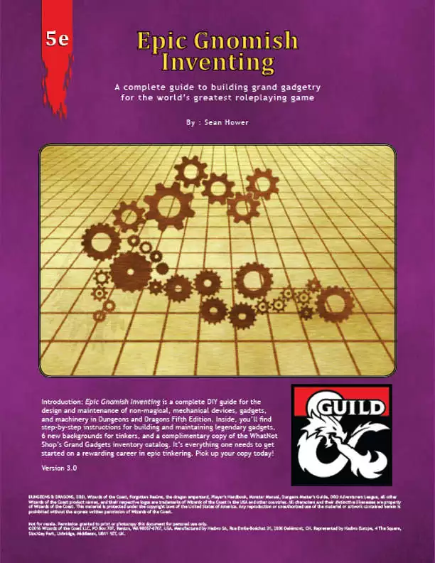 Epic Gnomish Inventing - Dungeon Masters Guild | DriveThruRPG