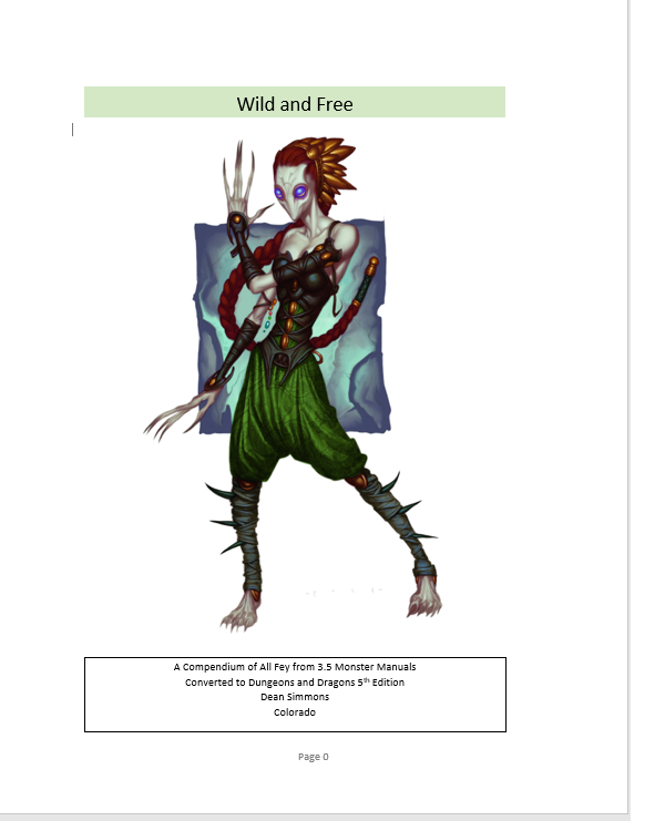 Wild and Free - all 3.5 Monster Manual Fey converted to 5th - Dungeon ...