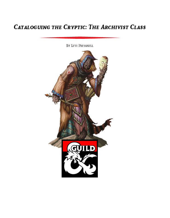 Cataloguing the Cryptic: The Archivist Class (5e) - Dungeon Masters ...
