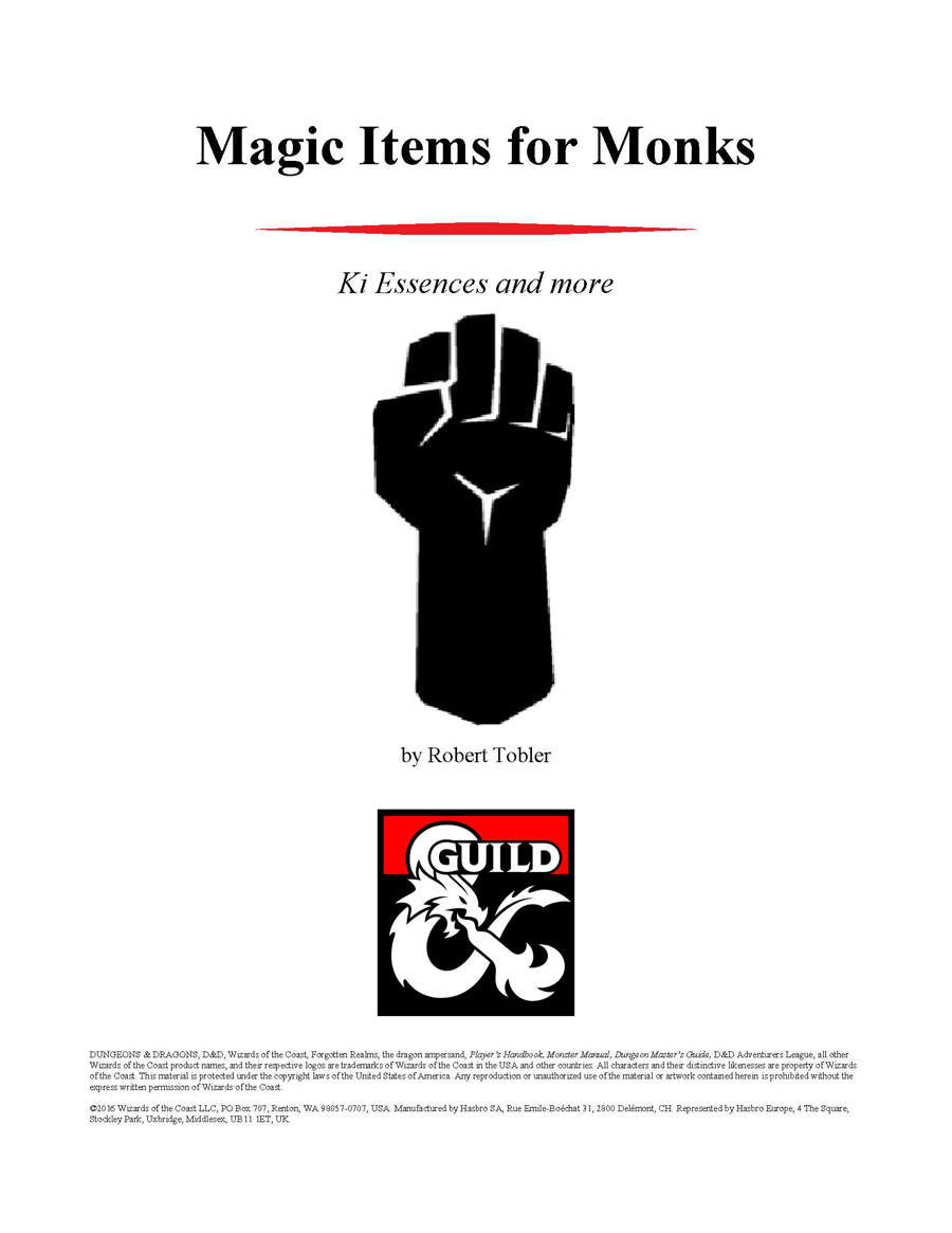 Magic Items for Monks - Dungeon Masters Guild | DriveThruRPG