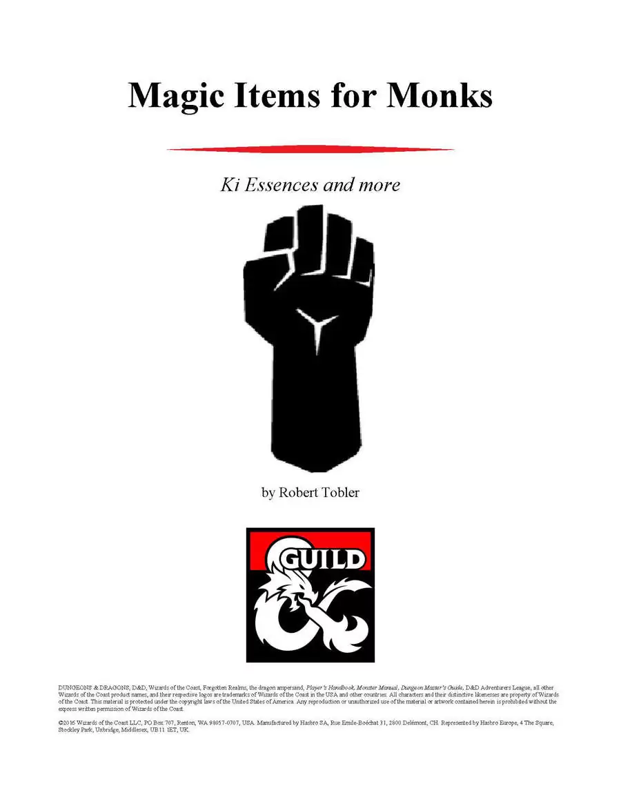 Magic Items for Monks - Dungeon Masters Guild | DriveThruRPG
