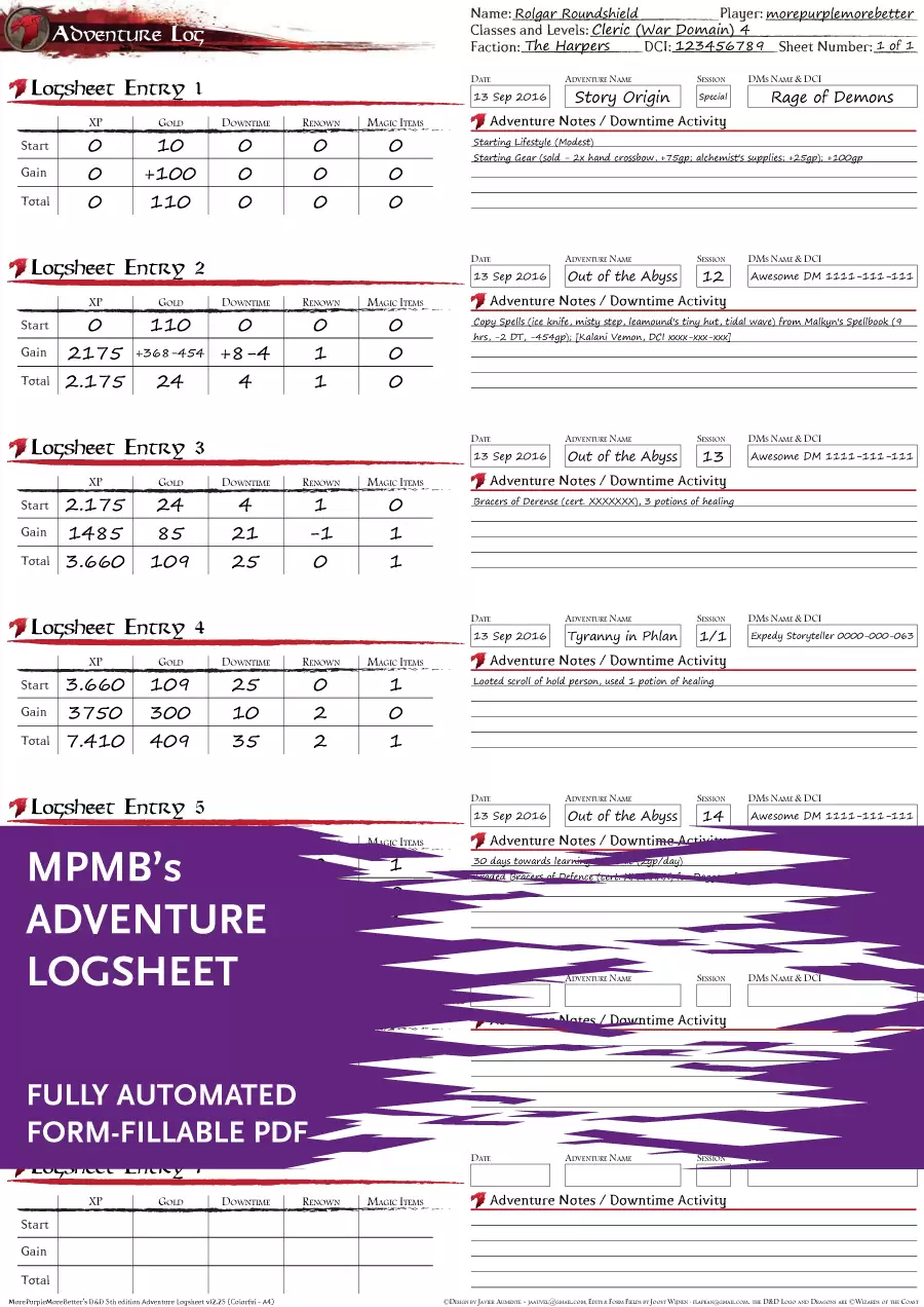 Adventure Logsheet - MPMB's fully-automated Colorful version - Dungeon ...