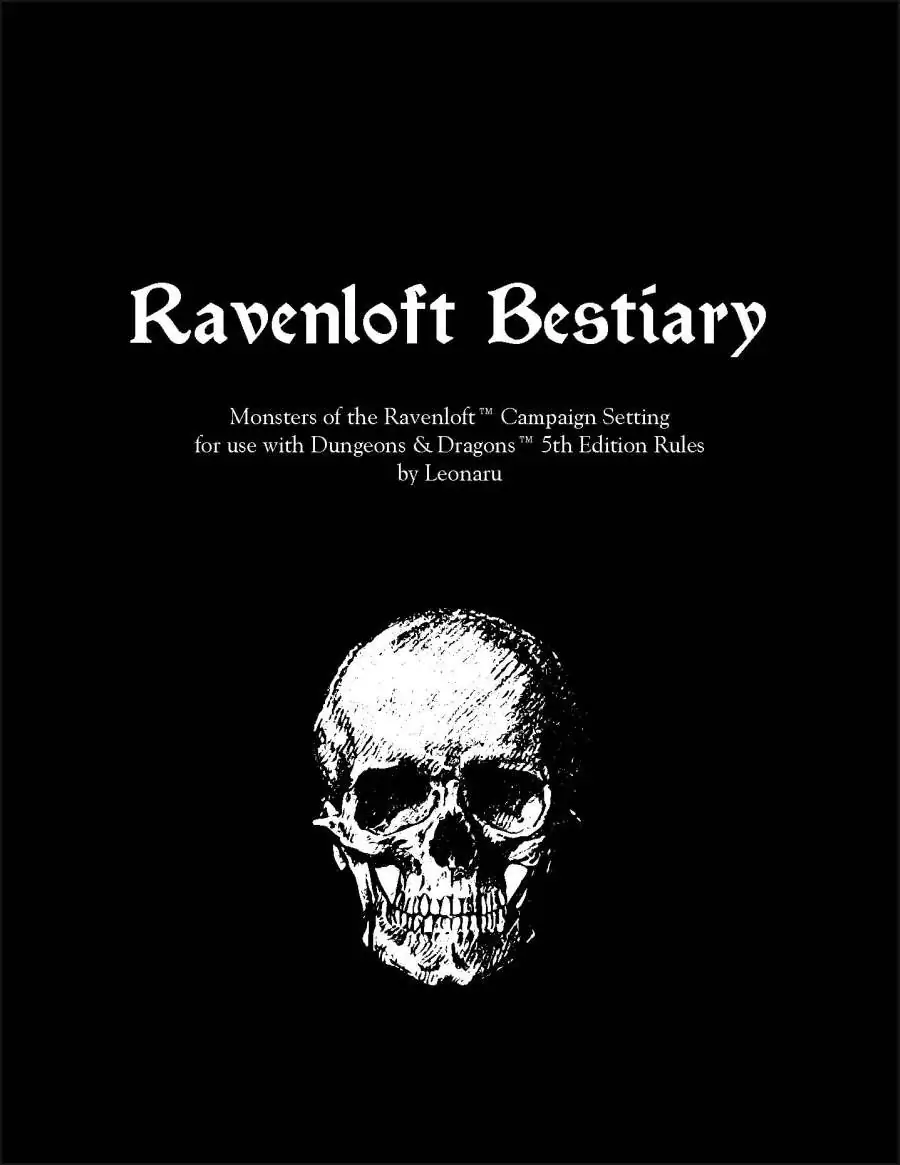 Ravenloft Bestiary - Monsters of the Dread Domain - Dungeon Masters ...