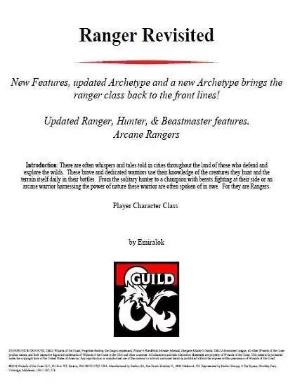 Ranger Revisited - Dungeon Masters Guild | DriveThruRPG