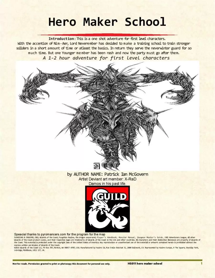 Hero maker school HM011 - Dungeon Masters Guild | DriveThruRPG