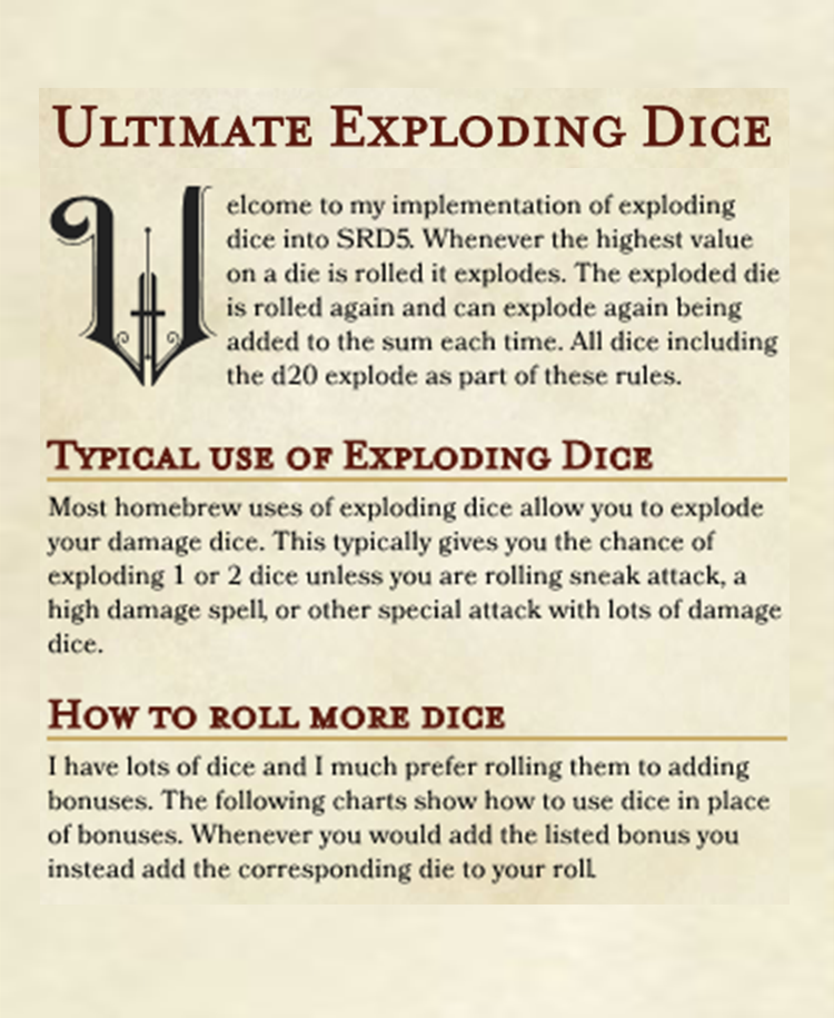 Ultimate Exploding Dice - Dungeon Masters Guild | DriveThruRPG