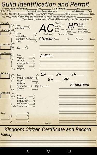 Guild Centric Character Sheet 5E - Dungeon Masters Guild | DriveThruRPG