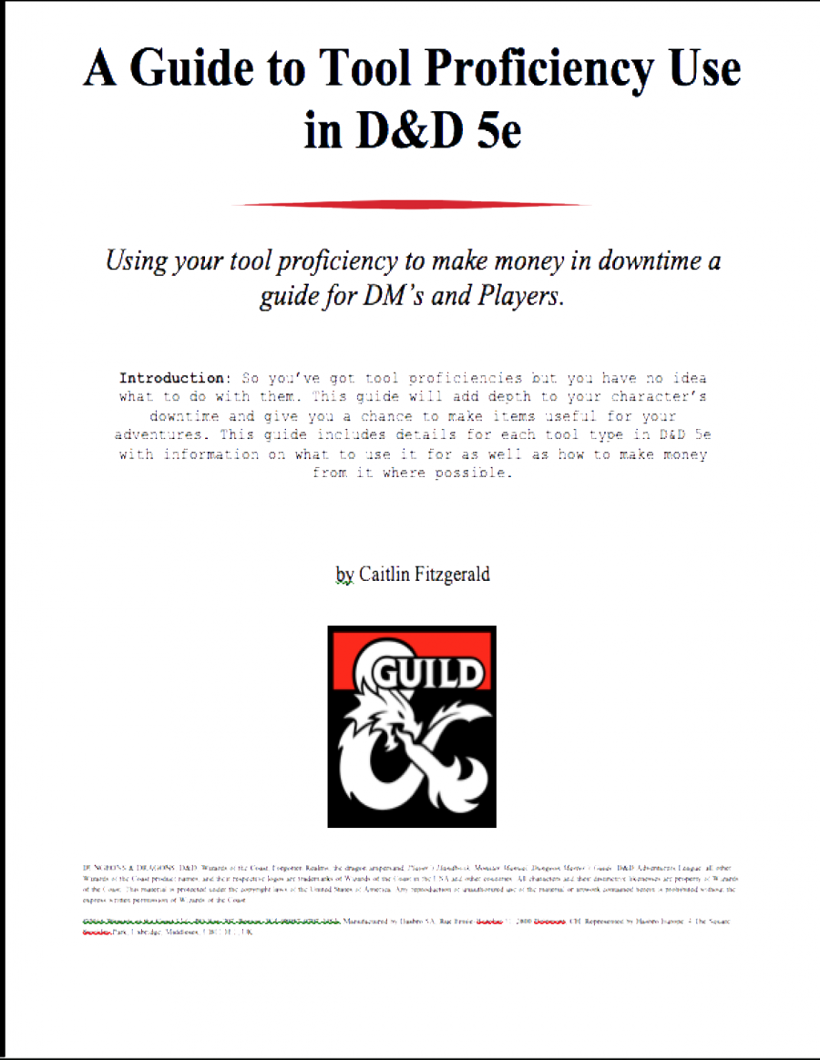 A Guide to Tool Proficiency Use in D&D 5e - Dungeon Masters Guild ...