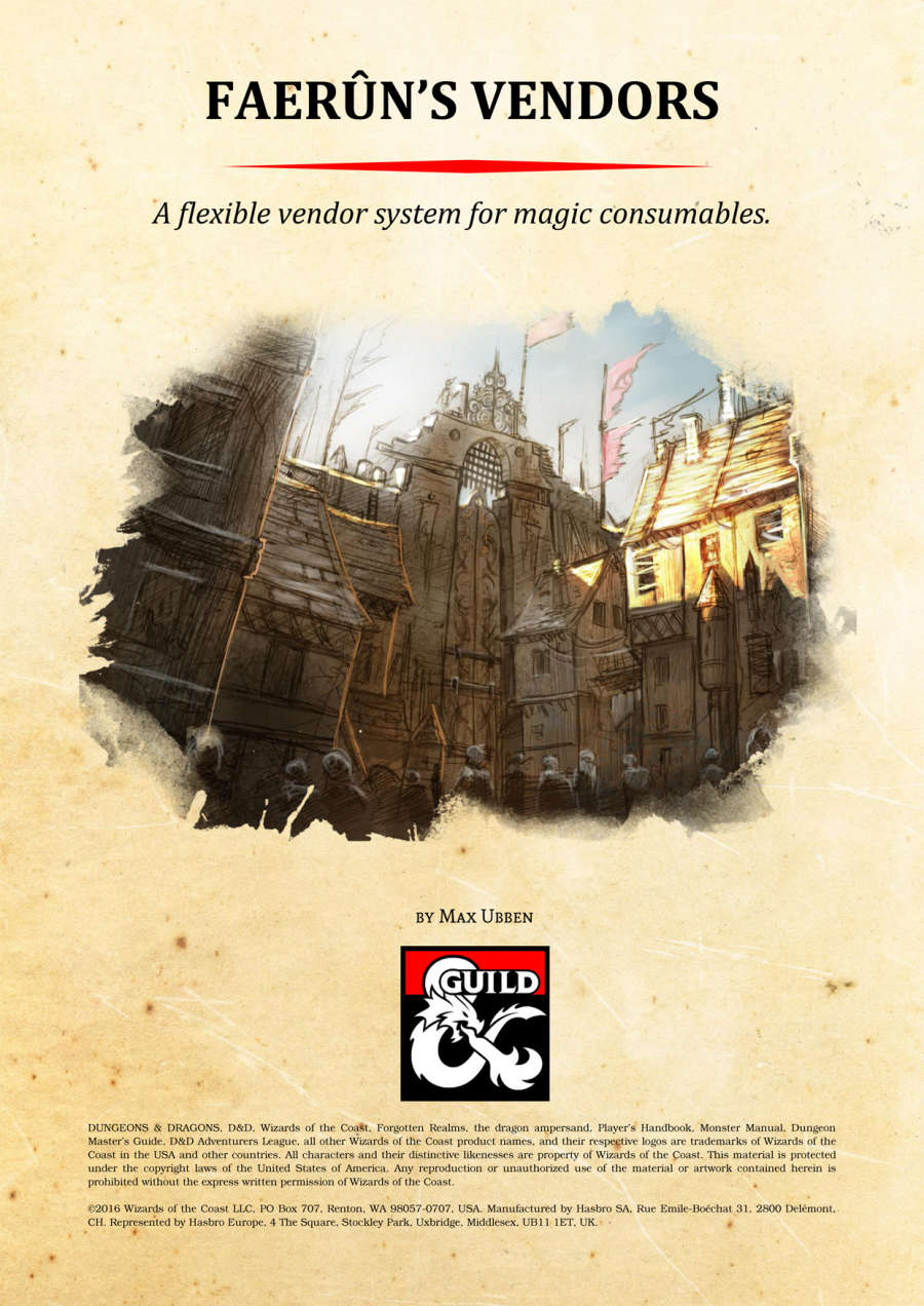 Faerûn's Vendors - A flexible vendor system for magic consumables ...