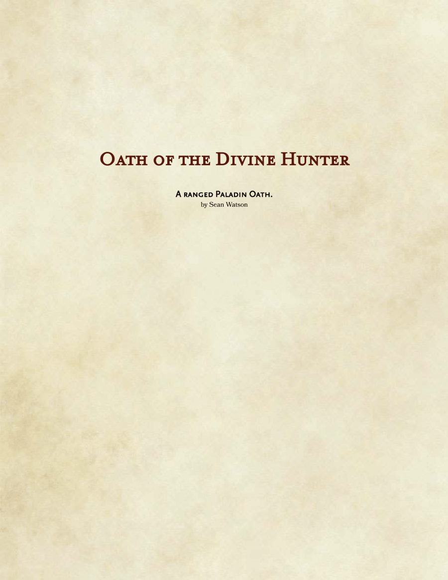 Paladin - Oath of the Divine Hunter - Dungeon Masters Guild | DriveThruRPG
