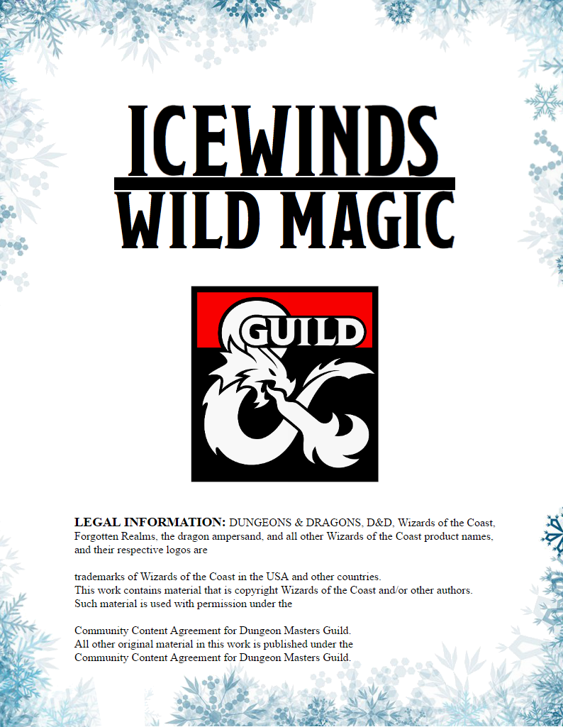 Wild Magic Surge Table - Icewinds - Dungeon Masters Guild | DriveThruRPG