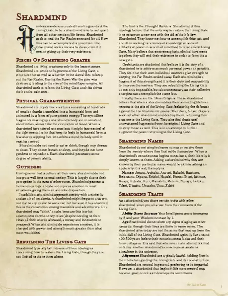 Shardmind Player Race - Dungeon Masters Guild | DriveThruRPG