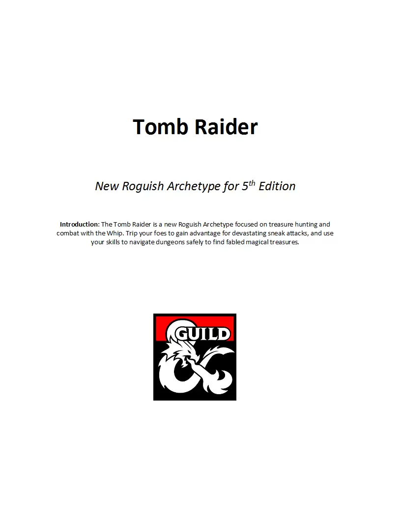 Roguish Archetype - Tomb Raider v1.1 - Dungeon Masters Guild | DriveThruRPG