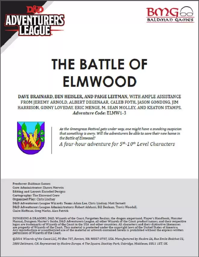CCC-BMG-18 ELM 1-3 The Battle of Elmwood - Dungeon Masters Guild ...