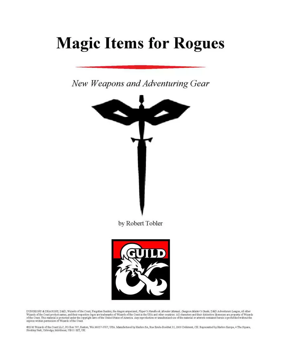 Magic Items for Rogues - Dungeon Masters Guild | DriveThruRPG