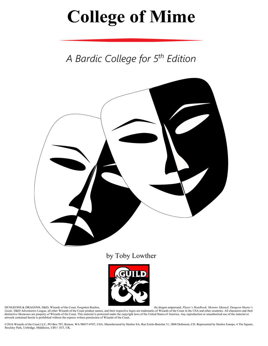 College of Mime - Bardic College Option - Dungeon Masters Guild ...