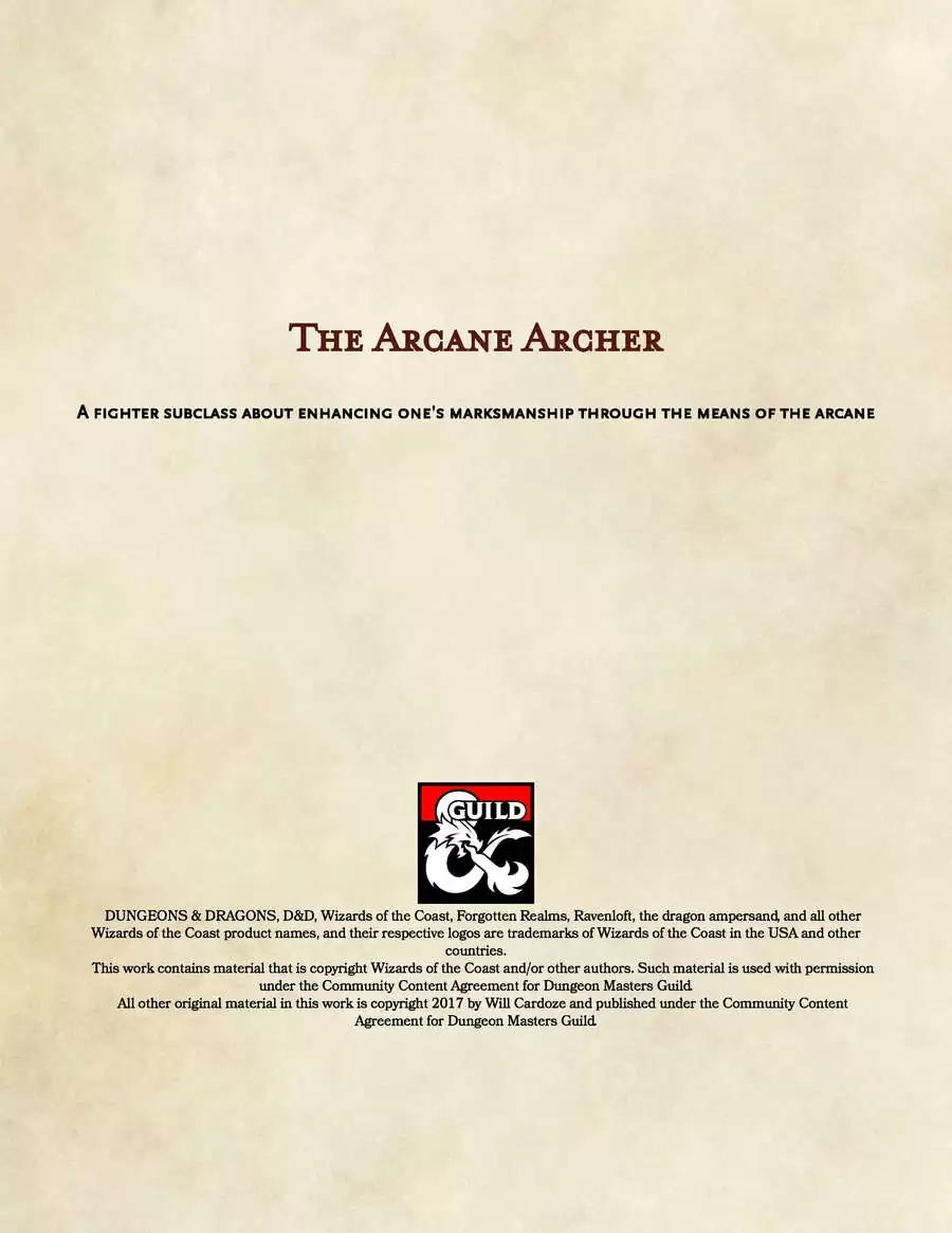 Arcane Archer (Fighter Archetype) - Dungeon Masters Guild | DriveThruRPG