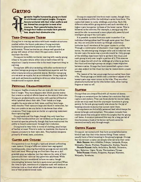 Grung Player Race - Dungeon Masters Guild | DriveThruRPG
