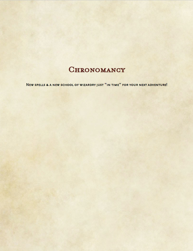 School of Chronomancy: Time Magic - Dungeon Masters Guild | DriveThruRPG