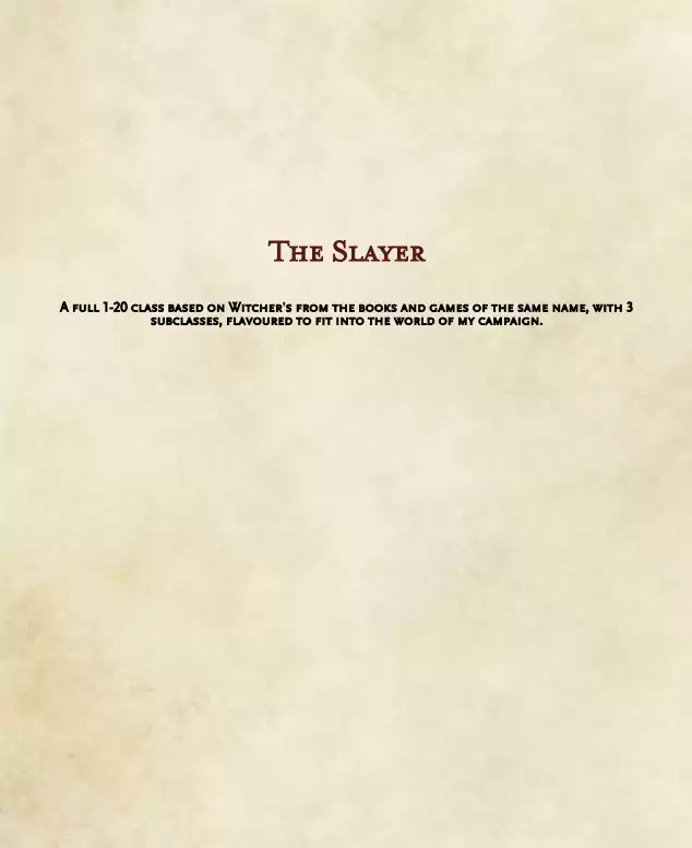 Slayer Class (5e) - Dungeon Masters Guild | DriveThruRPG