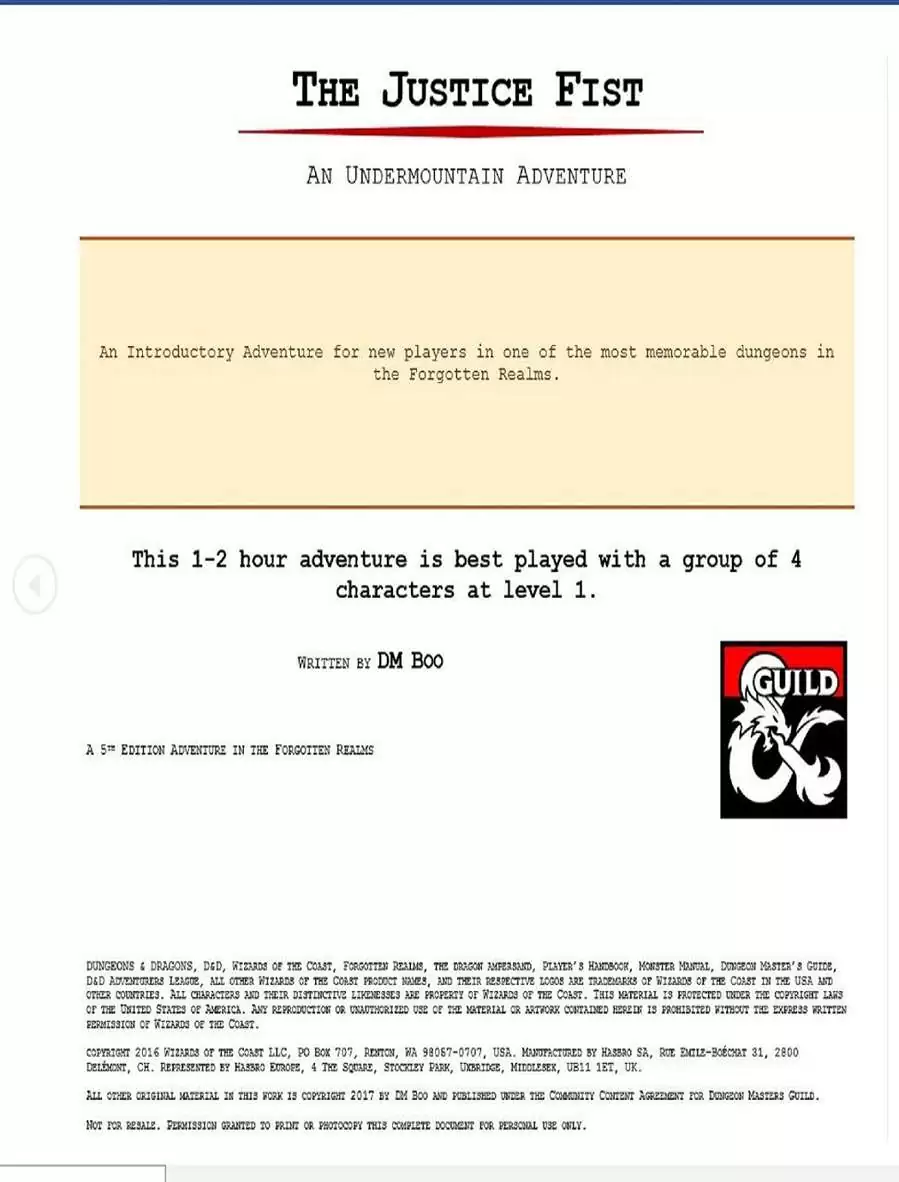 The Justice Fist - Dungeon Masters Guild | DriveThruRPG