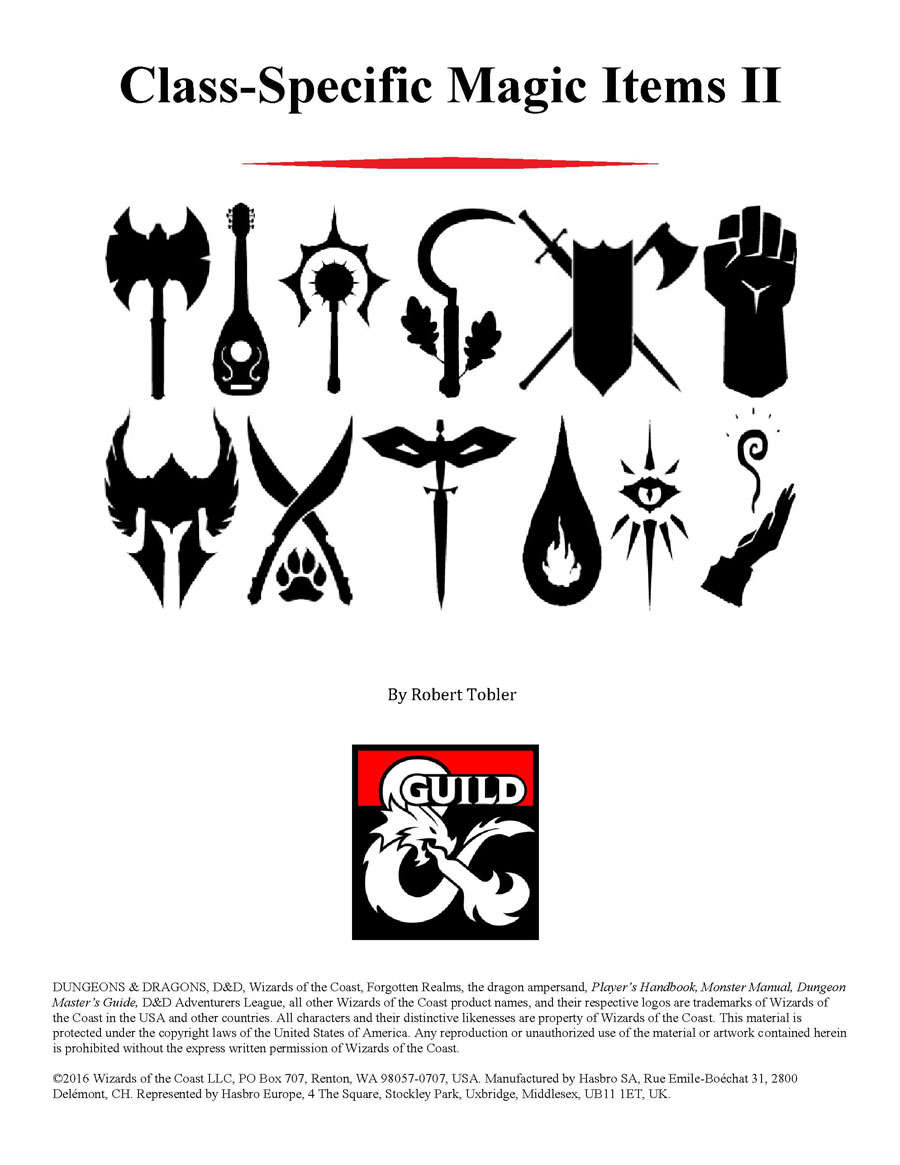 Class-Based Magic Item Sampler II - Dungeon Masters Guild | DriveThruRPG