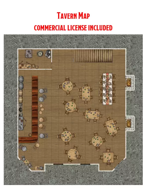 Two Story Tavern Map - Dungeon Masters Guild | DriveThruRPG