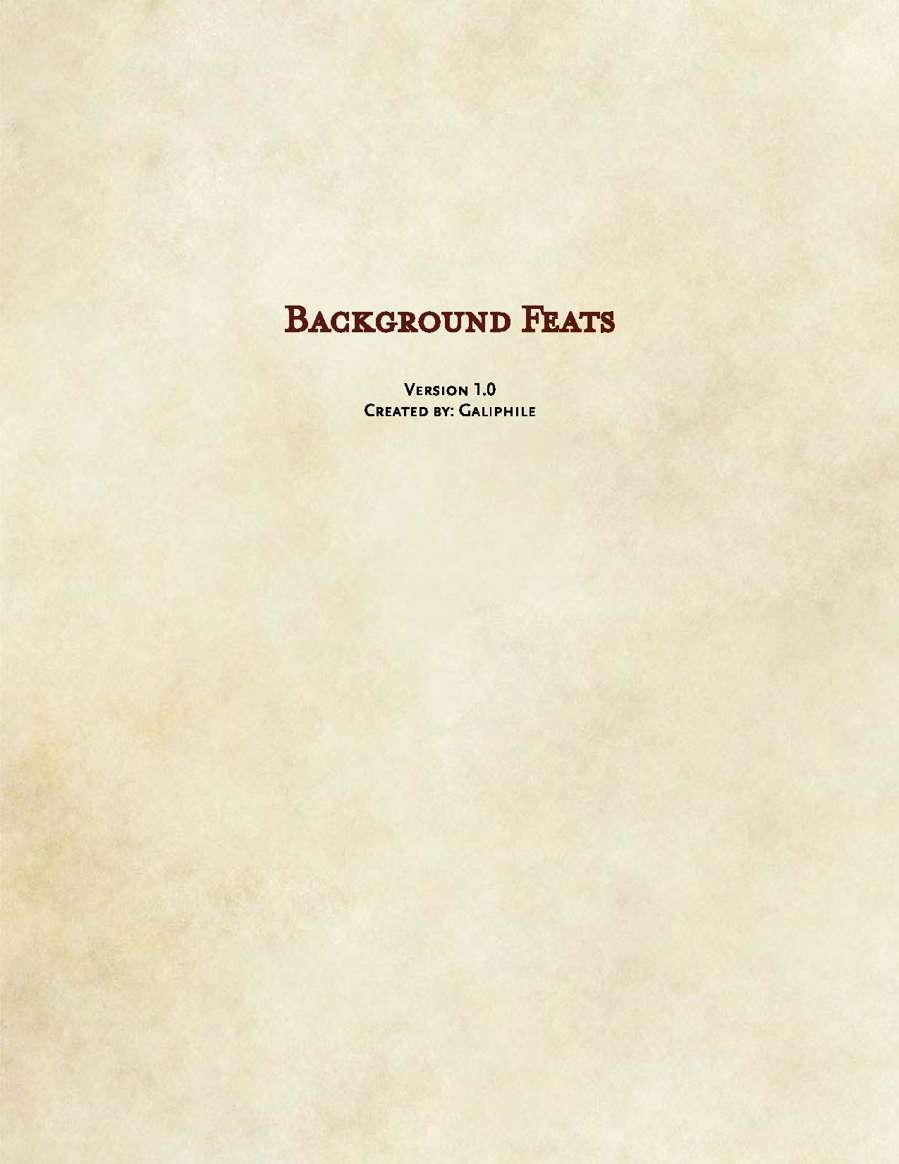 Background Feats - Dungeon Masters Guild | DriveThruRPG