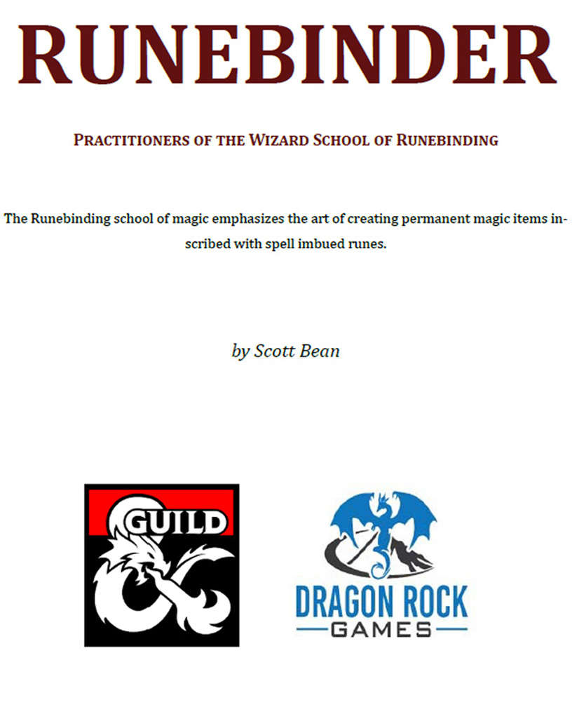 Runebinder Arcane Tradition from the Wizard School of Runebinding ...