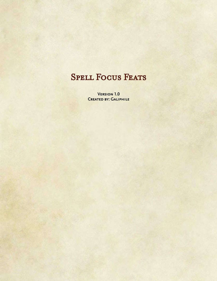 Spell Focus Feats - Dungeon Masters Guild | DriveThruRPG