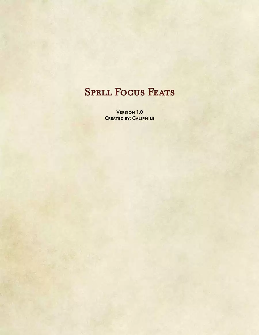 Spell Focus Feats - Dungeon Masters Guild | DriveThruRPG