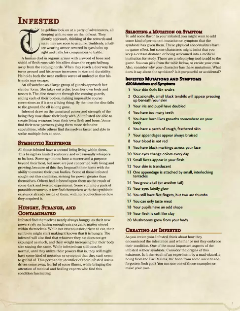 Infested Class - Dungeon Masters Guild | DriveThruRPG