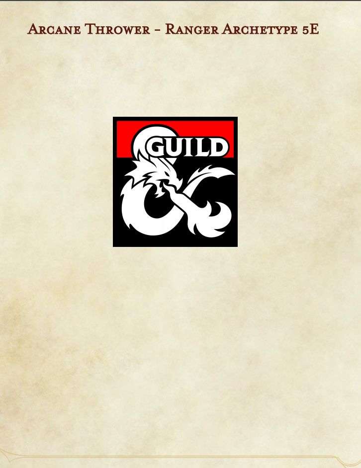 Arcane Thrower - Ranger Archetype 5E - Dungeon Masters Guild | DriveThruRPG